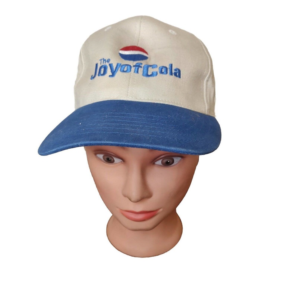 Vintage Pepsi-Cola Baseball Cap Tan Blue Brim "The Jo… - Gem